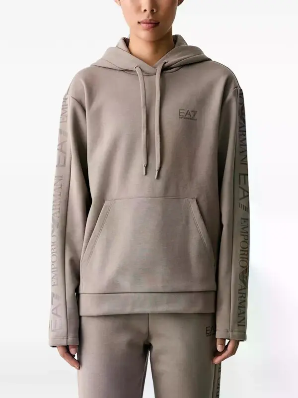 EA7 Logo-print Hooded Tracksuit - Neutrals