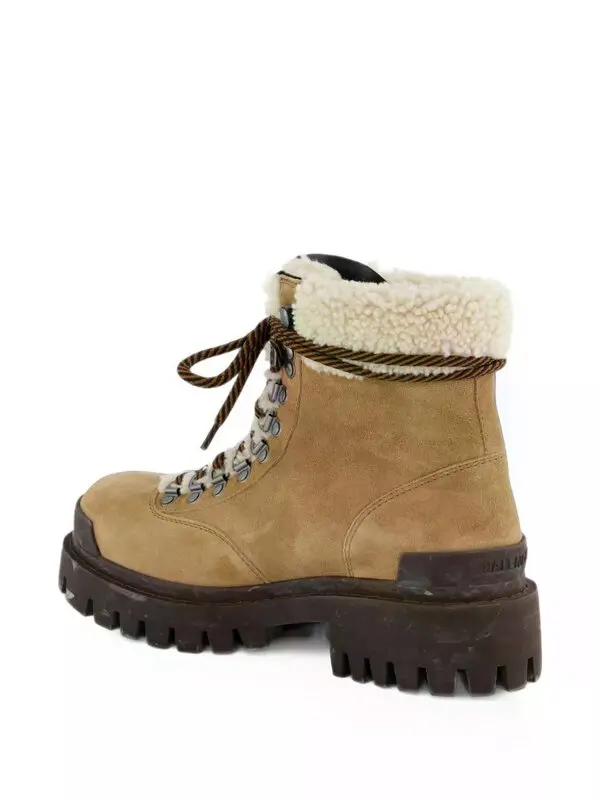 Balenciaga Combat Strike Winter Boots In Noce - Brown