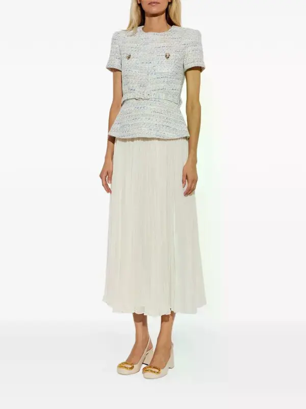 SELF-PORTRAIT Blue Boucle Chiffon Midi Dress