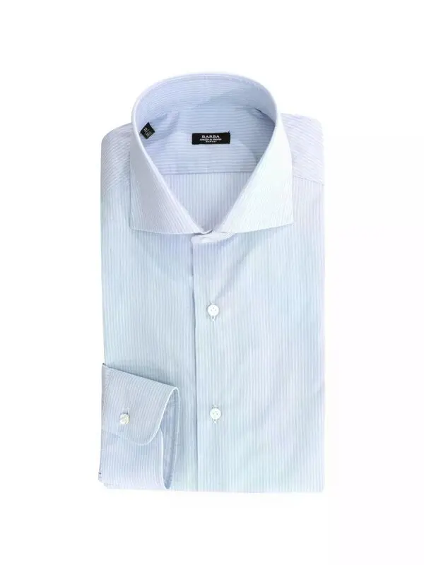 BARBA NAPOLI Vertical-stripe Spread-collar Shirt