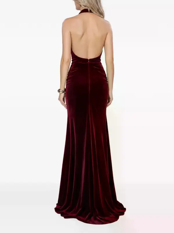 ROSERRY Sienna Twist-detail Velvet Gown - Red