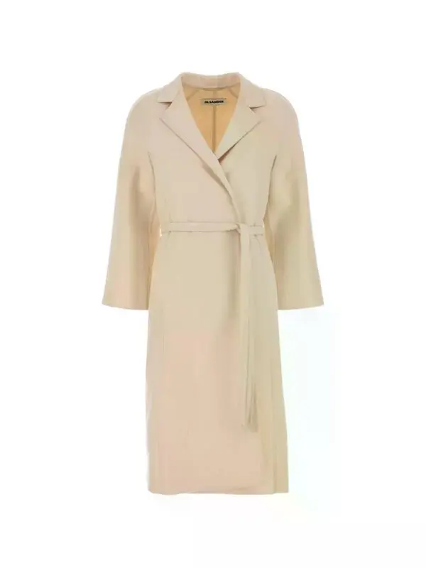 JIL SANDER Belted Wool Coat - Neutrals