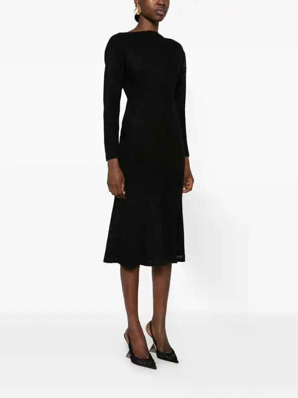 Alberta Ferretti Jacquard-pattern Flared Midi Dress