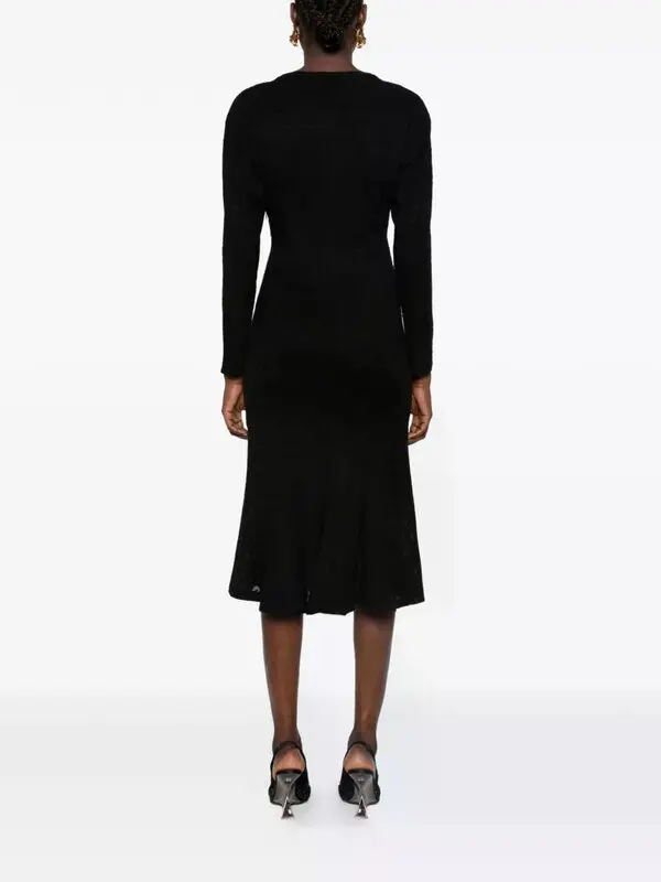 Alberta Ferretti Jacquard-pattern Flared Midi Dress