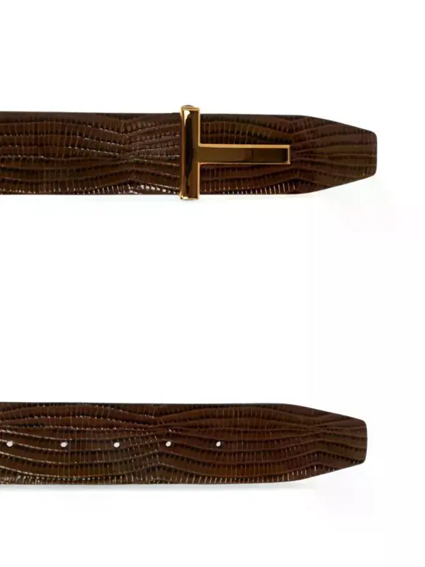 TOM FORD Printed Croc T Icon Reversible Belt