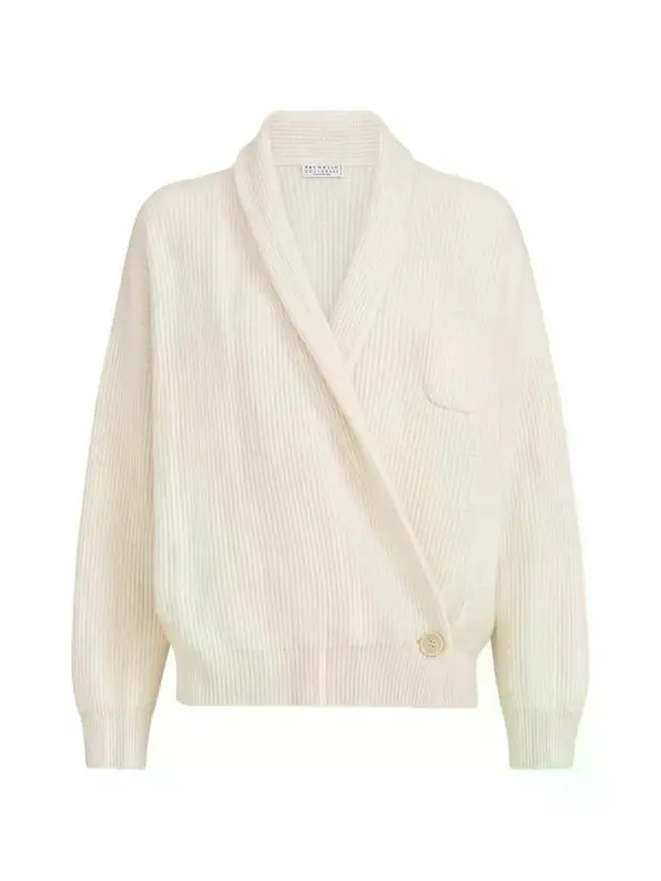 Brunello Cucinelli Cashmere English Rib Cardigan - Neutrals