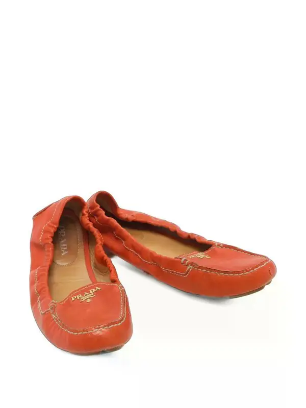 Prada Scrunch Leather Loafers