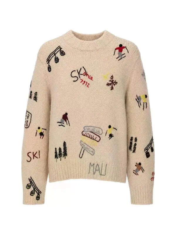 Malo Embroidered Cashmere Sweater