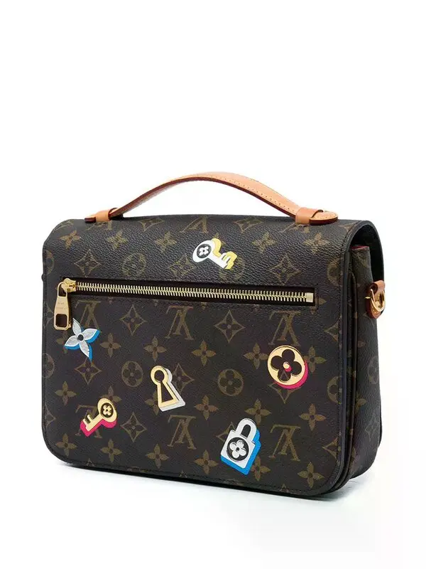 LOUIS VUITTON 2019 Monogram Love Lock Pochette Metis Satchel - Brown