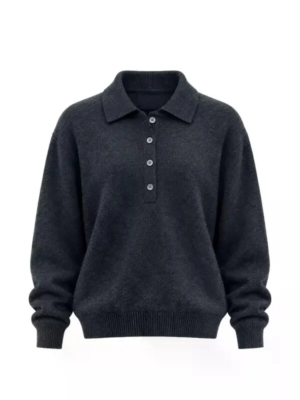 LOW CLASSIC Button-up Polo Sweater
