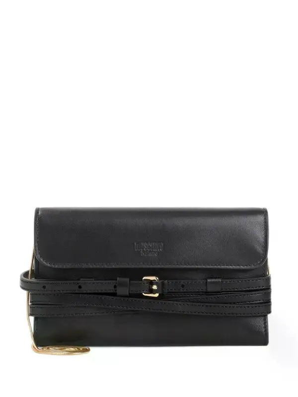 Moschino Belted Leather Clutch Bag