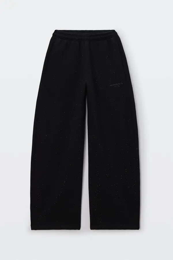 Alexander Wang Crystal Hotfix Mid-rise Relaxed Sweatpant - Black
