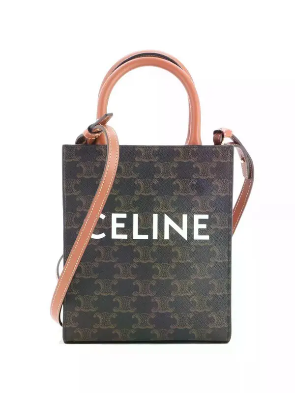 Celine Vertical Cabas Tote Triomphe Coated Canvas Mini Satchel