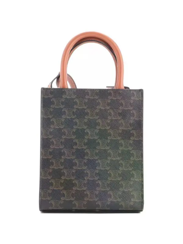 Celine Vertical Cabas Tote Triomphe Coated Canvas Mini Satchel