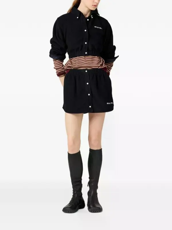 Miu Miu Fleece Miniskirt - Blue