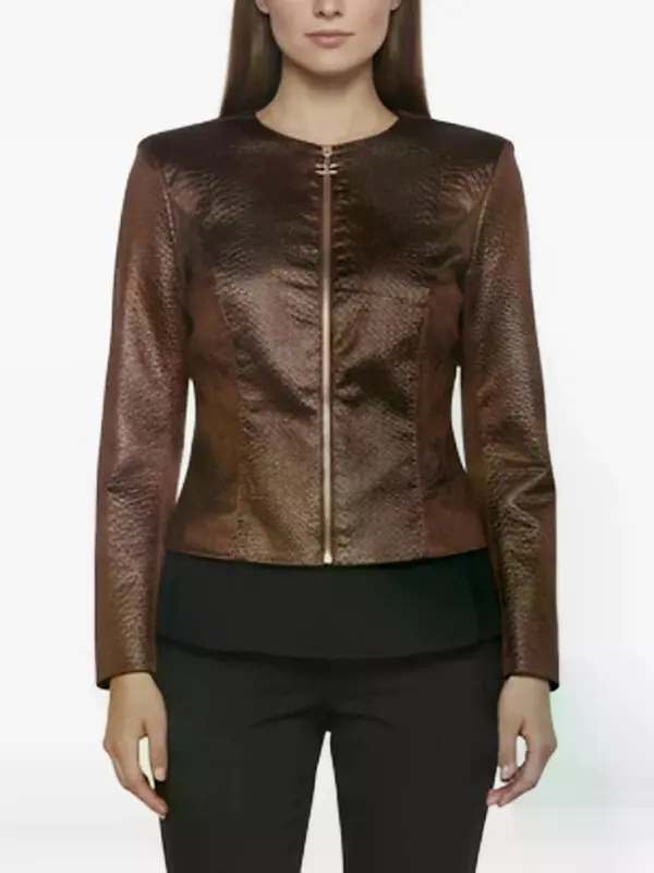 Elisabetta Franchi Reptile-embossed Zip-up Jacket