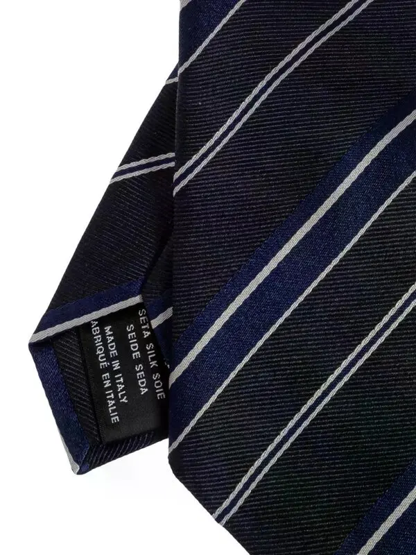 TOM FORD Striped Silk Tie - Blue