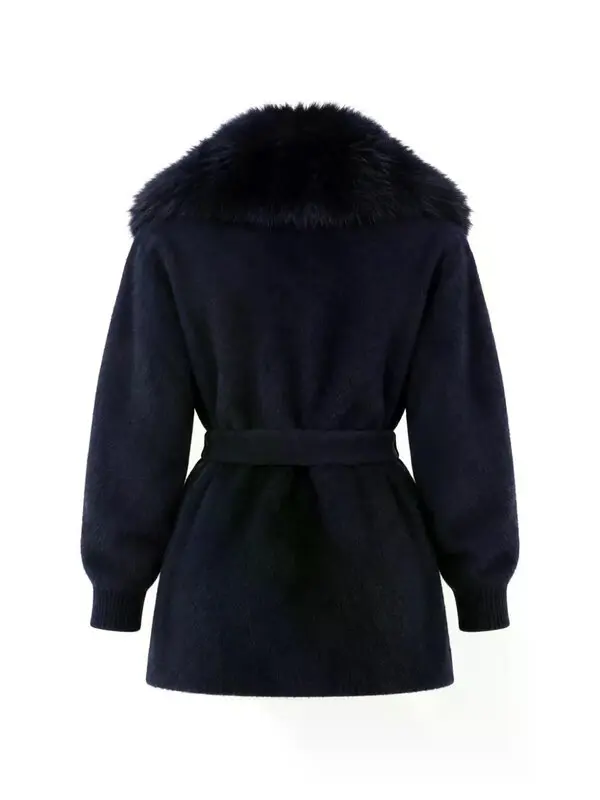 Pho Firenze Faux-fur Collar Belted Cardigan