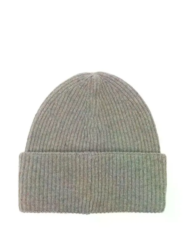AMARANTO Ribbed-knit Beanie Hat - Grey