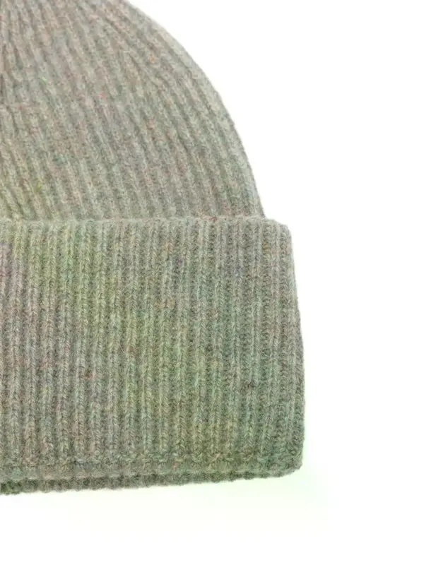 AMARANTO Ribbed-knit Beanie Hat