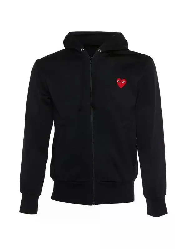 Play Comme Des Garcon Zip-up Hoodie - Black