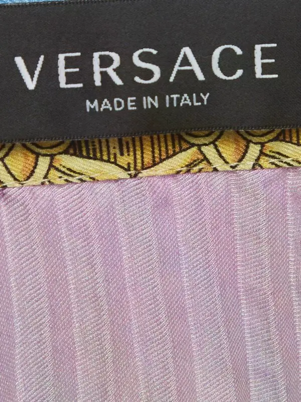 Versace Baroque Print Plissé Skirt - Yellow