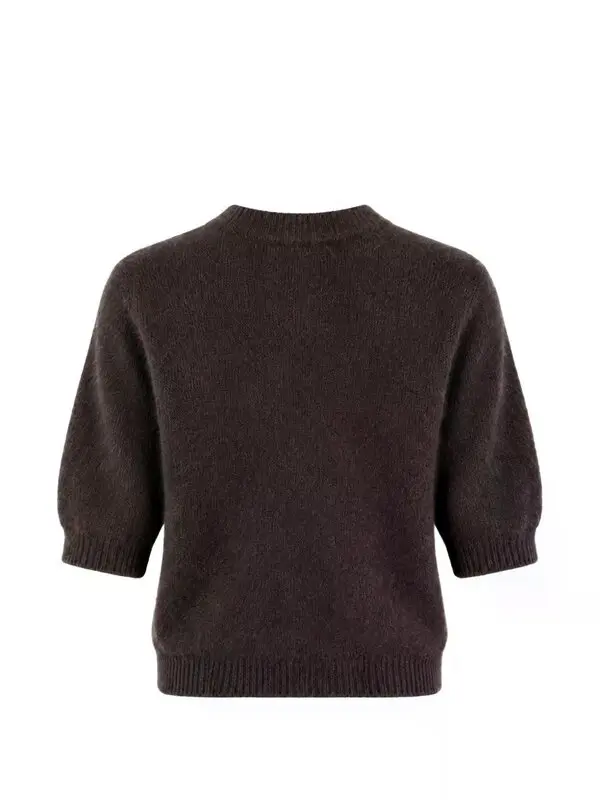 ROBERTO COLLINA Short-sleeve Knitted Sweater - Brown