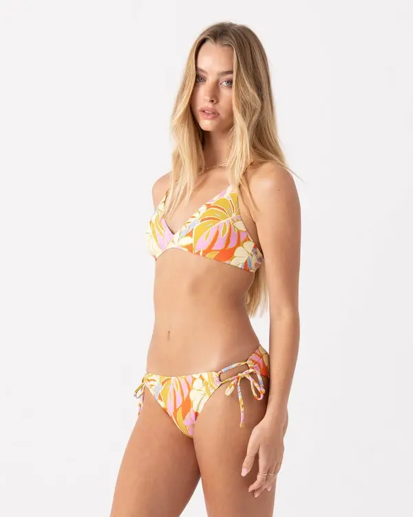 Roxy Tropicool Adjustable Side Tie Hipster Full Bikini Bottom - Orngmult