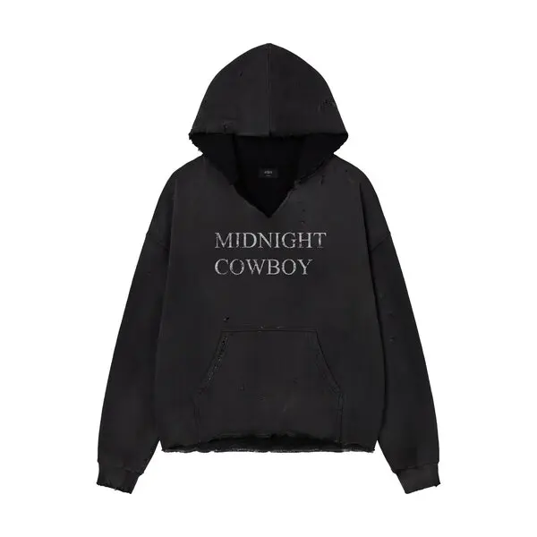 OTHER UK Midnight Cowboy Distressed Hoodie Aged - Black