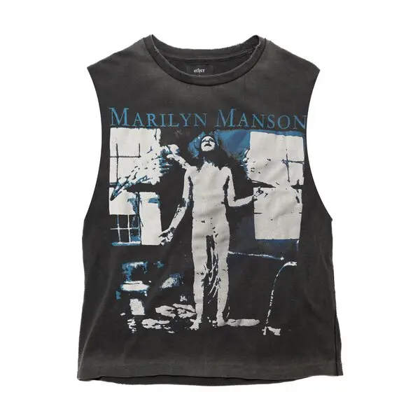OTHER UK Marilyn Manson Angel With The Scabbed Wings Vintage Tank - Black