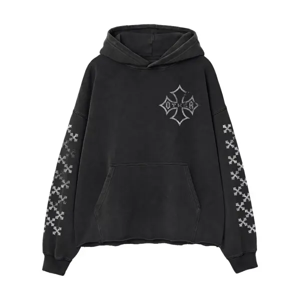 OTHER UK Icons Vintage Issue Raw Edge Oversized Hoodie Vintage - Black