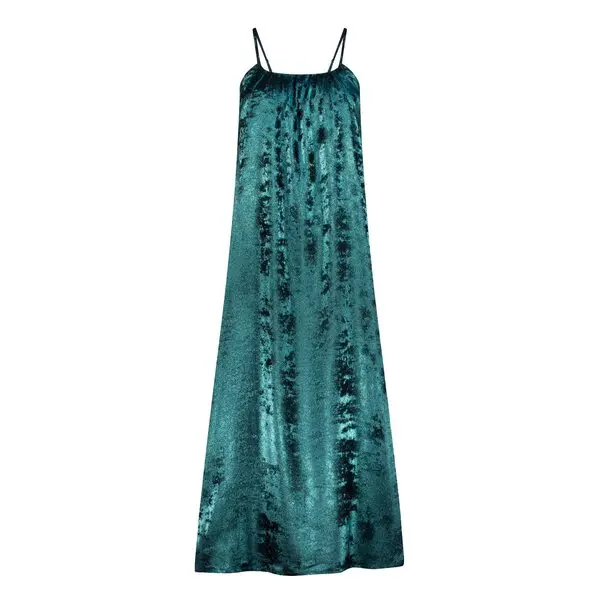 DHARA SHETH, DUBAI Shadow Of Sequin Shimmer Spaghetti Strap Maxi Party Dress With Side Slit
