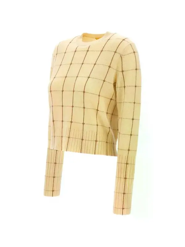 Guest In Residence Shrunken Check Sweater - Yellow