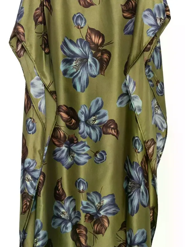 DOLCI FOLLIE Floral-print Silk Kaftan