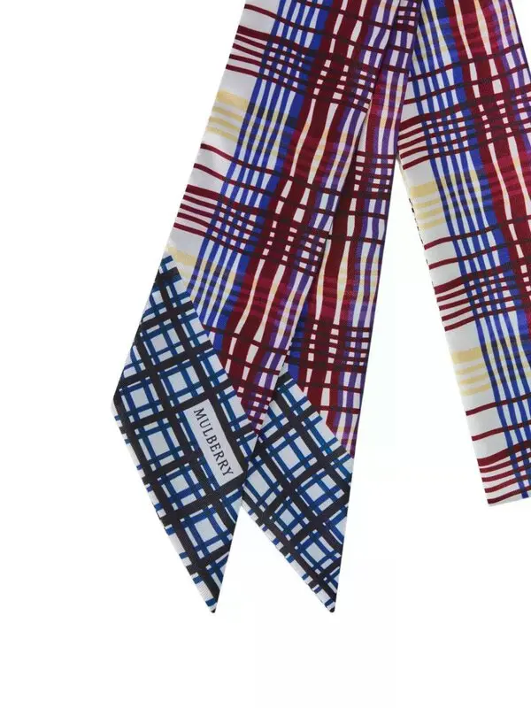 Mulberry Check-print Skinny Scarf