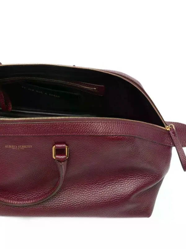 Alberta Ferretti Logo-detail Grained-leather Tote Bag