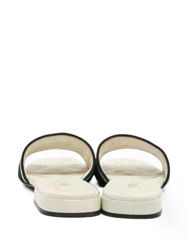 Prada Logo Embroidered Slides
