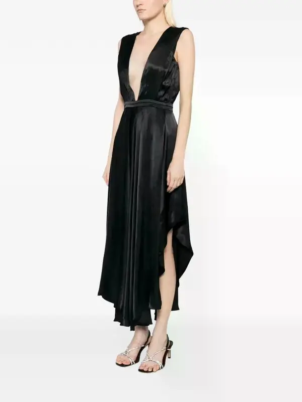 TESSITURA BODY COUTURE Pleated Silk Midi Dress