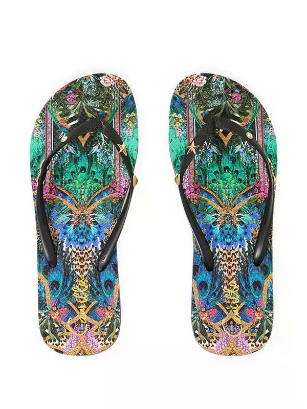 Camilla Animal Alchemy Graphic-print Flip Flops