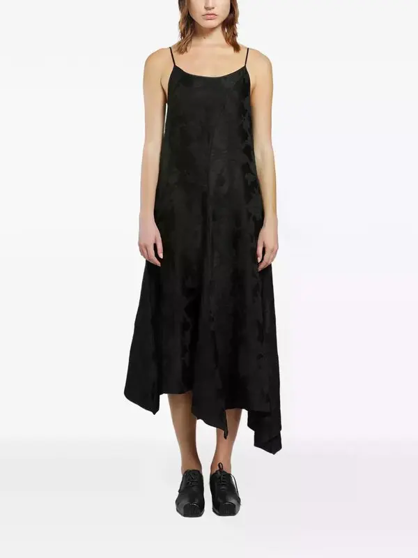 UMA WANG Acrry Jacquard Asymmetric-hem Dress - Black
