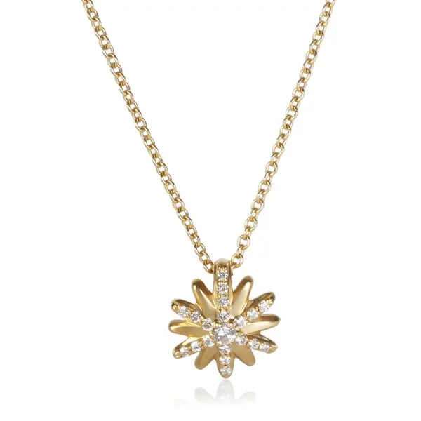 David Yurman Yellow Gold Diamond Petite Starburst Pendant - Yellow_gold