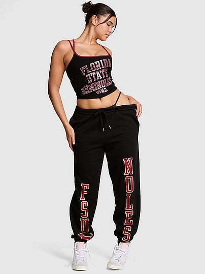 Pink College Collection Campus Fleece™ Bling Sweatpants - Black