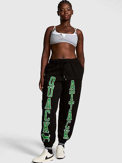 Pink College Collection Campus Fleece™ Bling Sweatpants - Black