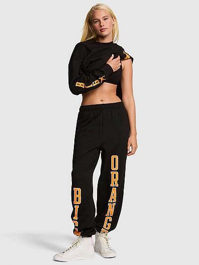 Pink College Collection Campus Fleece™ Bling Sweatpants - Black