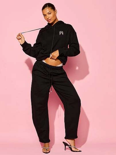 Victoria's Secret Angel Essentials Vsfs '26 Iconic Fleece Barrel Sweatpant - Black