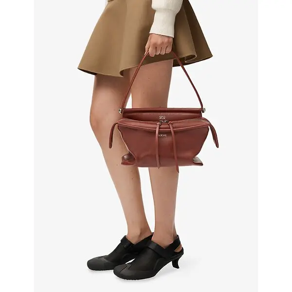 Loewe Whisker Small Leather Handbag - Cognac