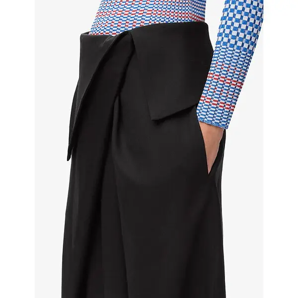 Loewe Draped Wide-leg Wool Trousers