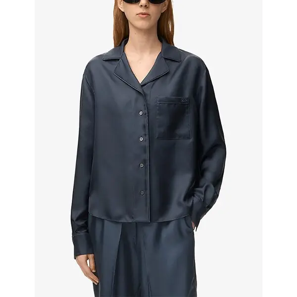 Loewe Long-sleeve Silk Pyjama Blouse