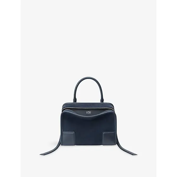 Loewe Amazona 180 Small Suede Top-handle Bag - Deep Navy