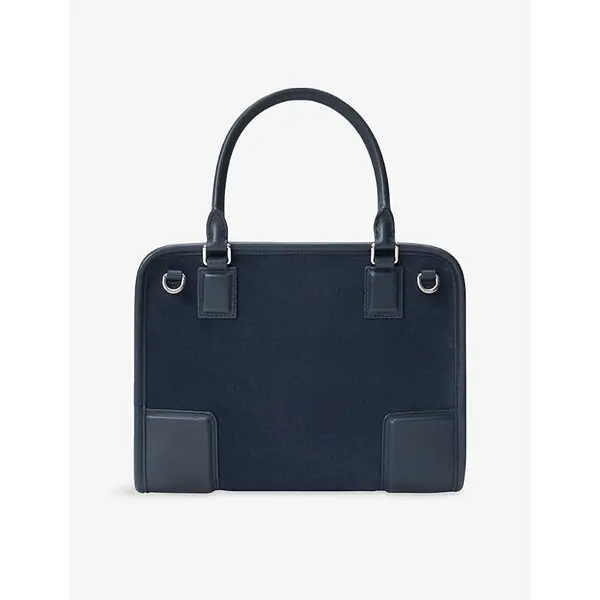 Loewe Amazona 180 Small Suede Top-handle Bag - Deep Navy